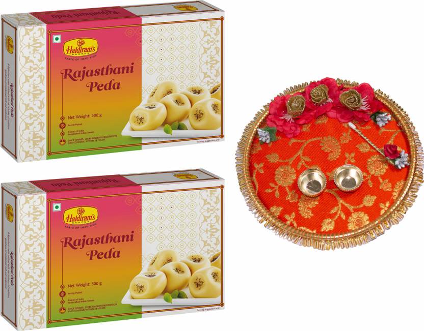 Haldiram's Nagpur Rajasthani Peda 500g Pack of 2 (500g x 2) With Puja ...
