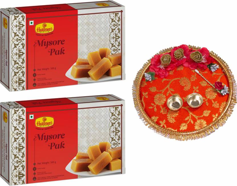Haldiram's Nagpur MysorePak (500g x 2) With Puja Thali Box Price in ...
