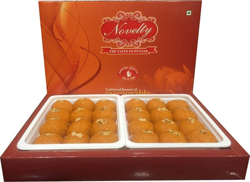 Novelty Sweets Desi Ghee Motichoor Ladoo Pack of 800 g Box Price in India - Buy Novelty Sweets ...