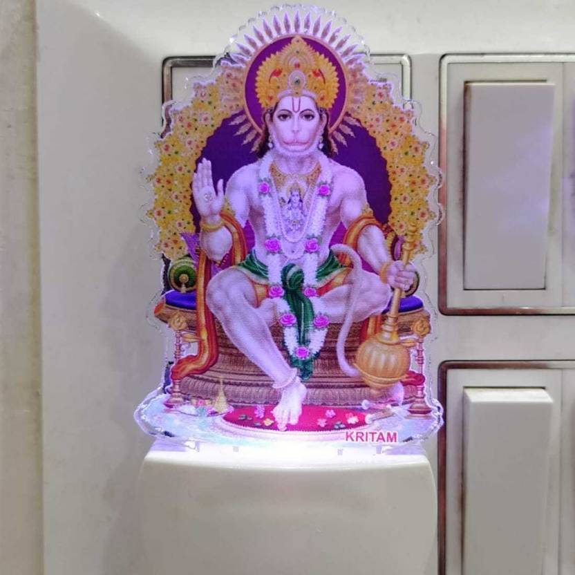 KRITAM 3D Illusion Hanuman ji Night Lamp with 7 Color Changing Light ...