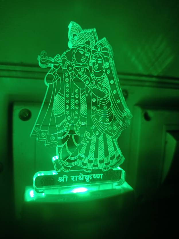 Krafts 3D Beautiful "Radha Krishna" Magic Lamp with 7 Color LED ...