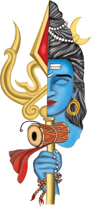 fashionoid Shiv Ji With Trishul Dumroo Waterproof Temporary Tattoo ...