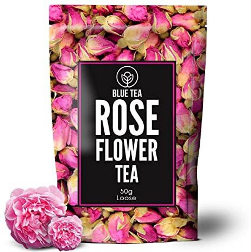 BLUE TEA Rose Tea | Natural Rose Petals (50g) - 50 Cups | Herbal Tea ...