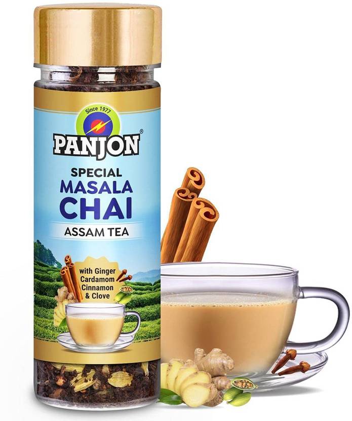 Panjon Masala Chai patti Assam Black Tea with Adrak, Elaichi, Clove ...