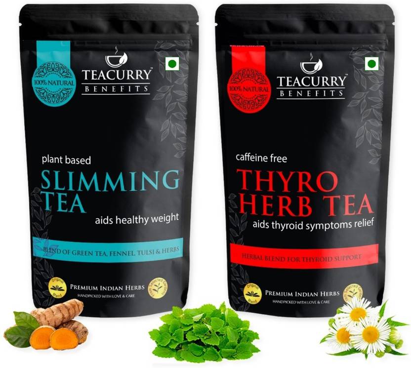 TEACURRY Thyroid Slimming Tea Combo - Helps Thyroid Hormones (TSH, T3 ...
