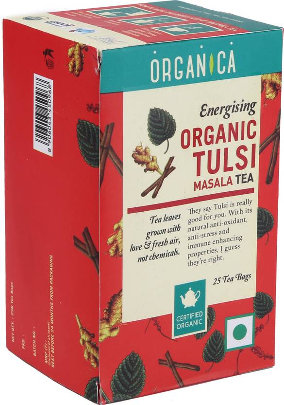 organica Tulsi Masala Tea|100% Natural Ingredients|Tulsi Green Tea 25 ...