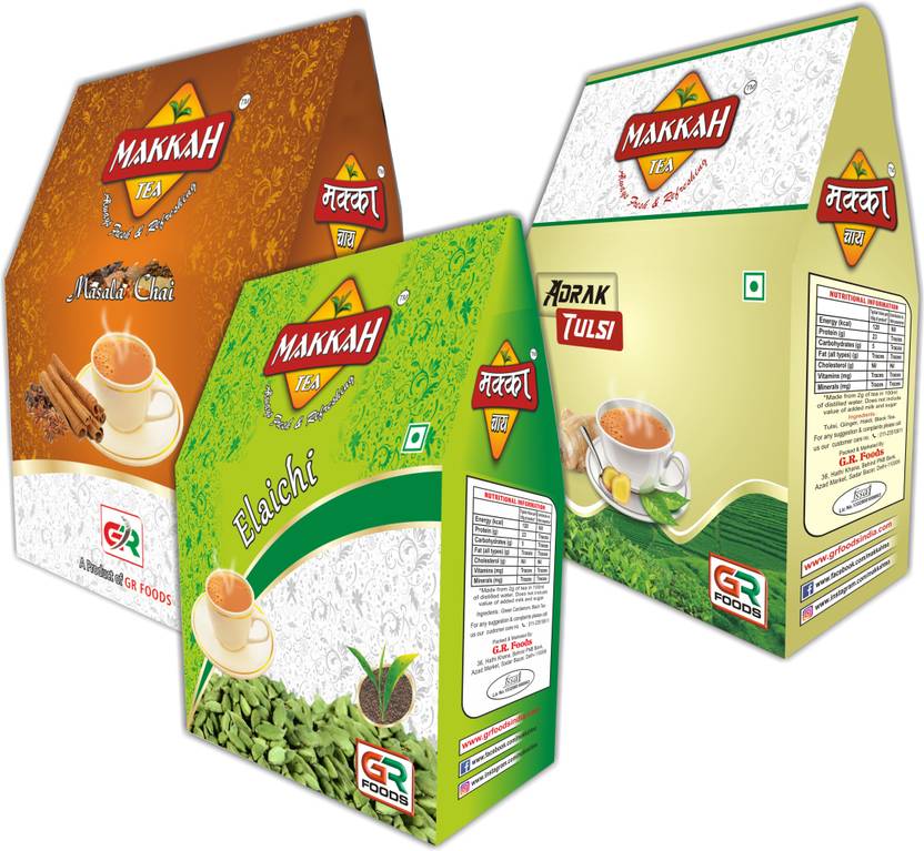 MAKKAH Adrak Tulsi, Elaichi, Masala Chai (Pack of 3) Tea Box Price in ...
