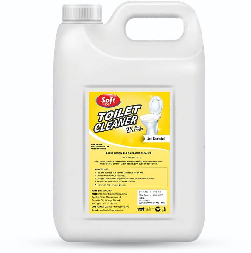 soft TOILET CLENER 5 LITER (Yellow) Lemon Liquid Toilet Cleaner Lemon ...