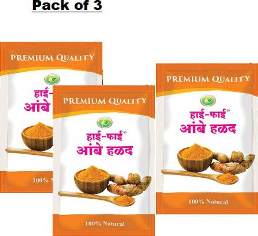 HI-FI Natural Ambe Halad Powder For Skin Care 80 gm - (Pack 3) Men ...