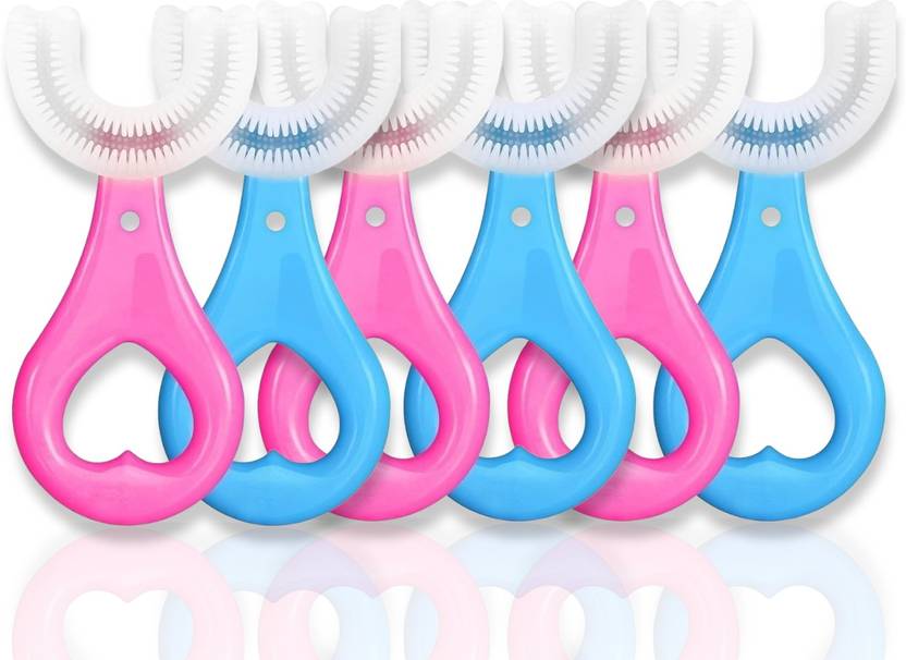 RARE-ZONE Pack of 6 Children Infant Toothbrush, 360 Degree U-Shaped ...