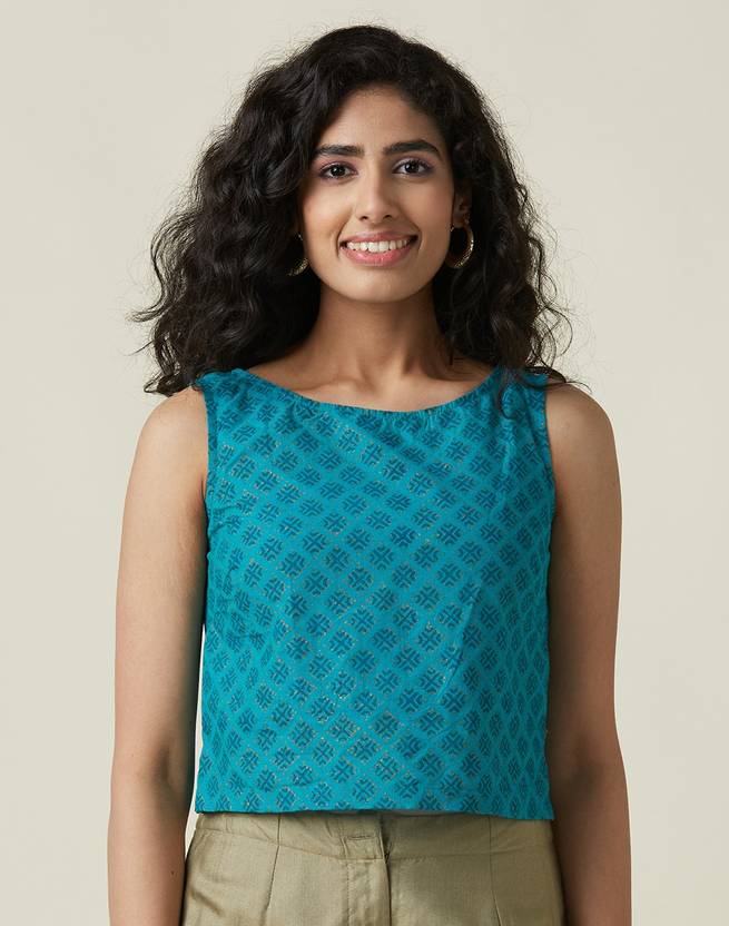 Fabindia Casual Printed Women Blue Top - Buy Fabindia Casual Printed ...