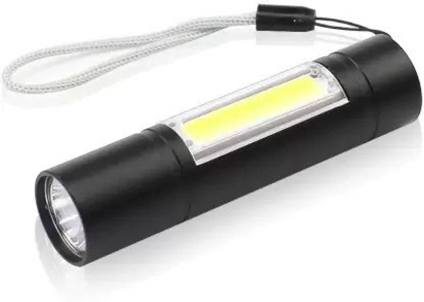 GLOWISH POCKET SIZE POWERFUL FAST RECHARGE LED TORCH WITH SIDE COB ...