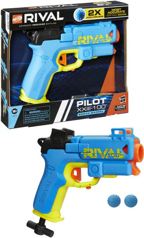 Nerf Rival Pilot XXIII-100 Blaster,T-Bar Priming, 2 Rival Accu-Rounds ...