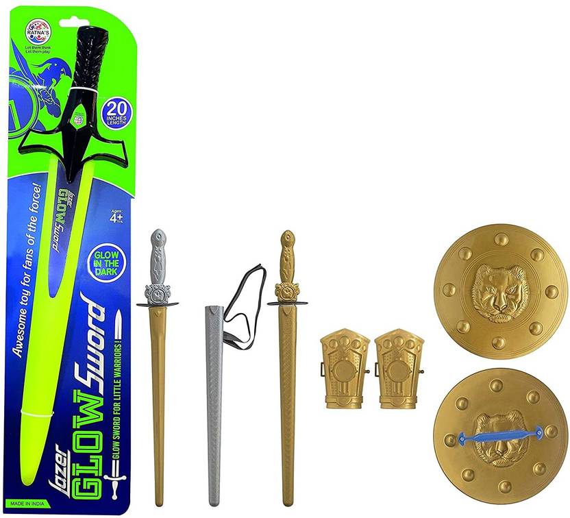 Sani International Toy World Mighty Sword Set With Guards & Glow in The ...