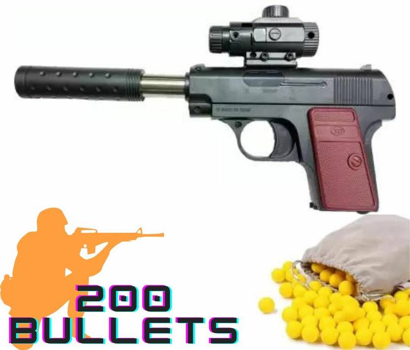 TOYSICK PUB-G Mouser gun with suppressor , Pull back suppressor to load ...