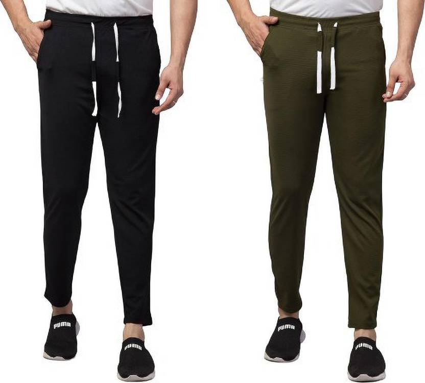 Fashionshow Solid Men Black, Olive Track Pants - Buy Fashionshow Solid ...