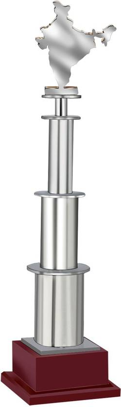 GABA TIME steel trophy for winner big size with an outline of India map ...