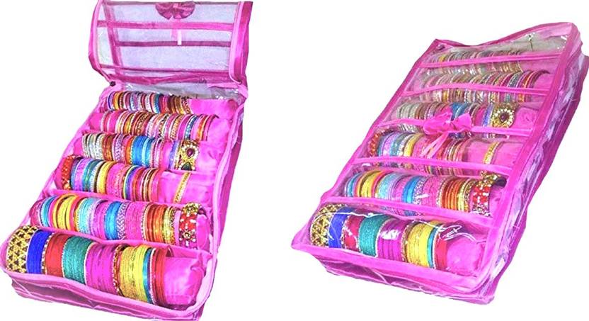 BRAVO AND CO Presents 2 PCS COMBO Bangle container pouch pink ...