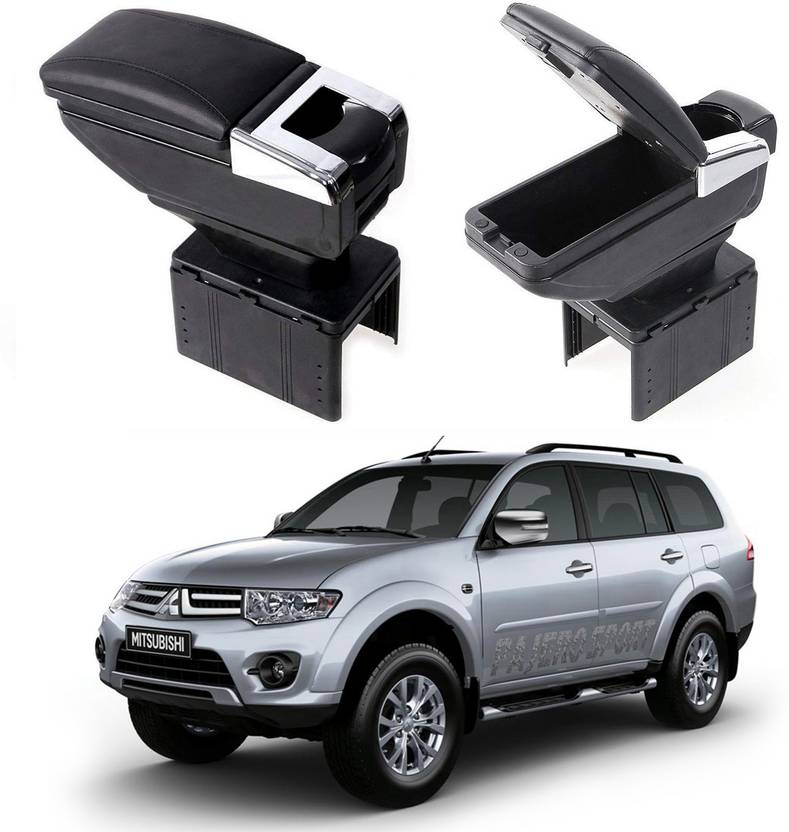 Oshotto PU Leather AR-01 Car Armrest Console Box For Pajero Sport Black ...