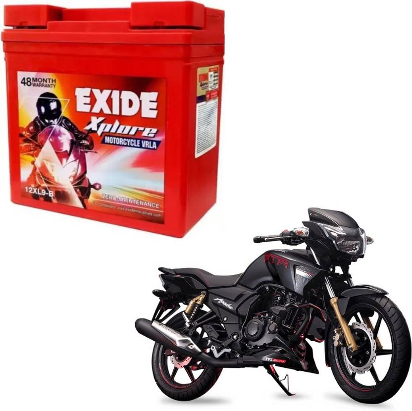 EXIDE Xplore 9lb Battery for Apache 180 RTR 9 Ah Battery for Bike Price ...