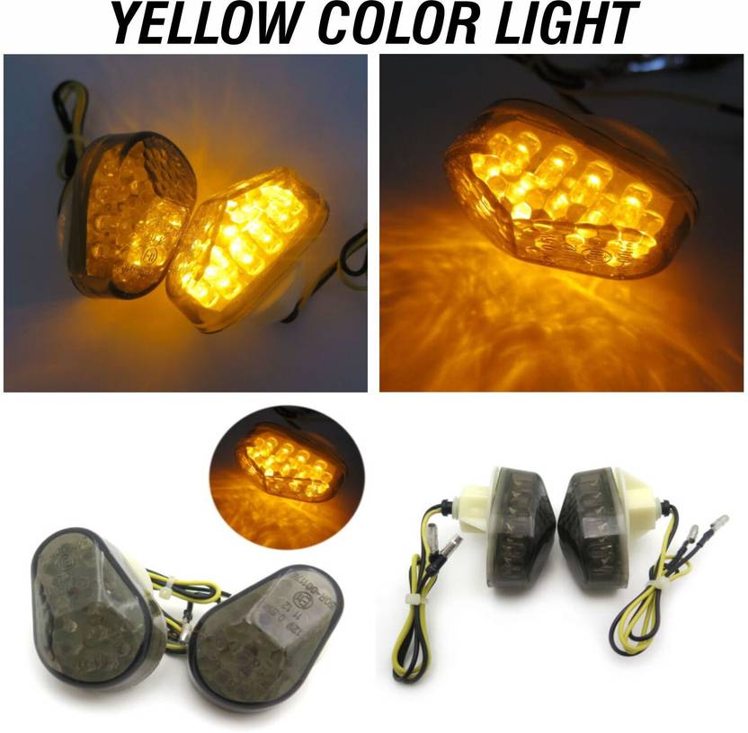 ASRYD Motorcycle Turn Signals LED Indicator Yellow Flashing Lights ...