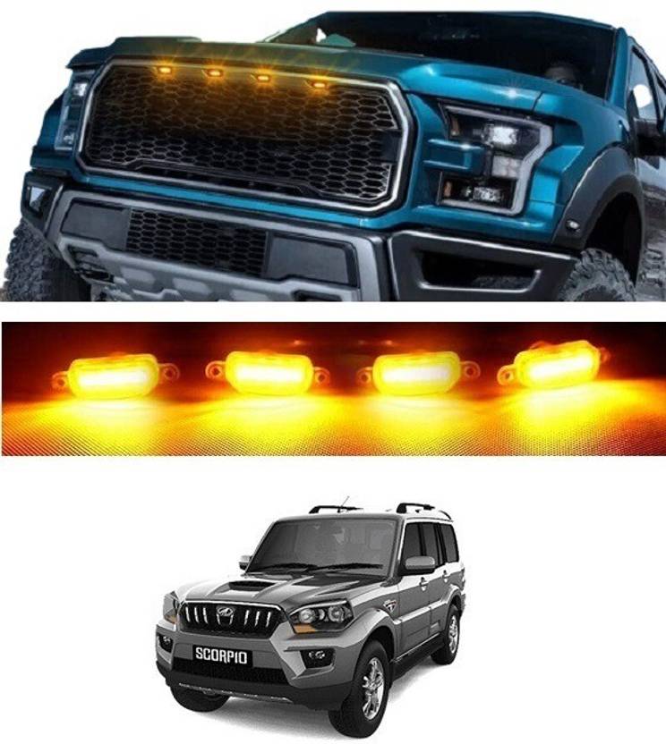 Trigcars Mahindra Scorpio Old Car Radiator Grill LED Light Set of 4 ...