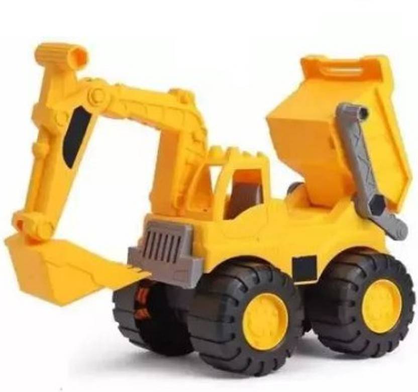 QUE MART Plastic Friction Powered Dig & Dump Construction Truck Toy ...