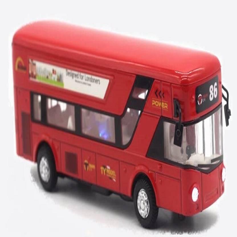 KTRS London Bus Pull Back Die Cast Vehicle with Openable Door Bus with ...