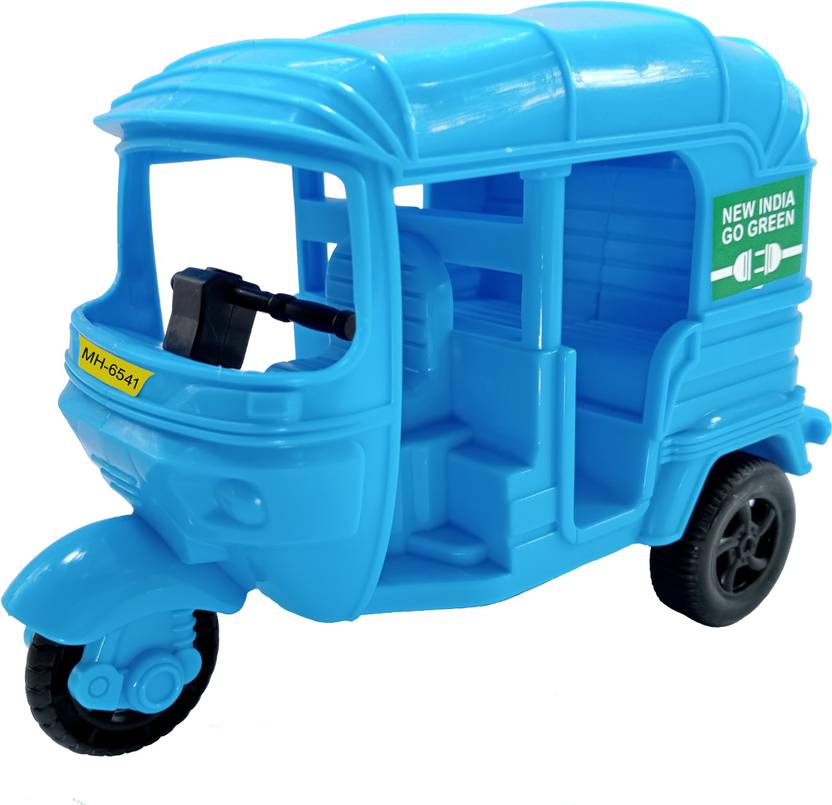 PRANSO Push and Go Plastic Auto Rickshaw Toy Playset, Friction Powered ...