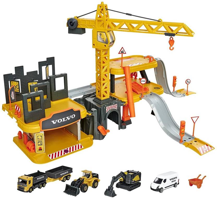 Majorette Creatix Construction Site Toy Set 5 Volvo Construction ...