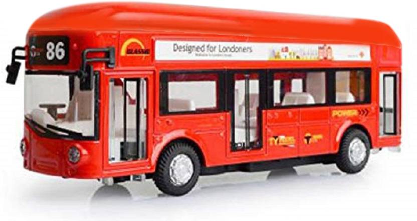 IndusBay Metal DieCast PullBack City Tour Bus With Openable Door Light ...