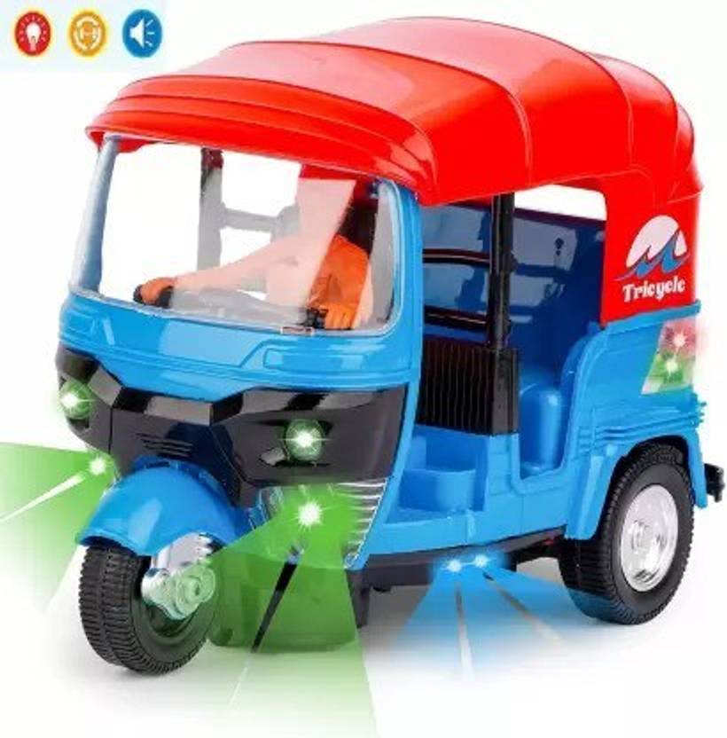 EasyToBuy Auto Rickshaw Toys Tricycle Sound & Light 360 Degree Toys ...