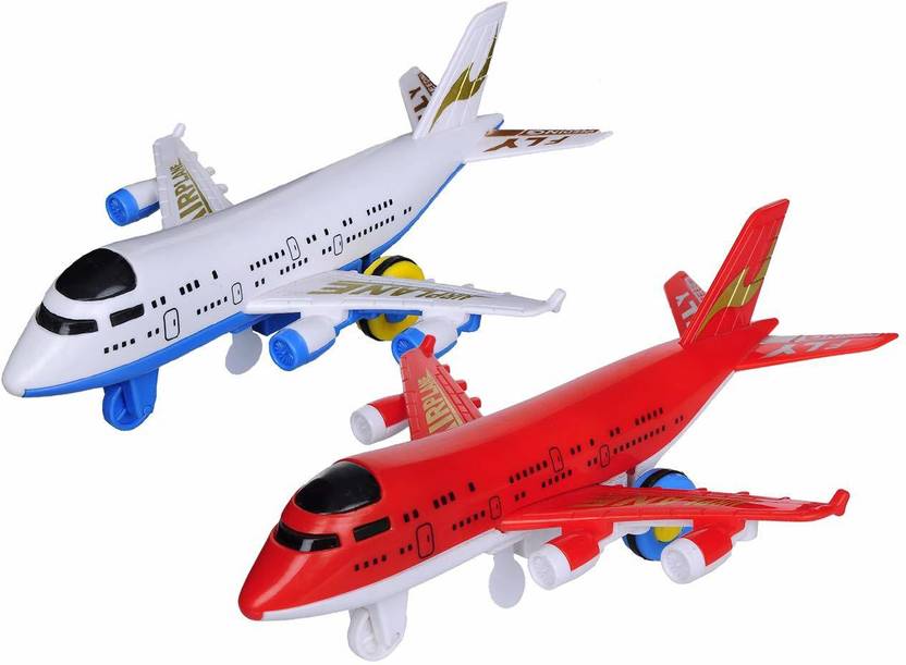 IndusBay Pack of 2, Inertia Friction Powered Light Sound Airbus ...