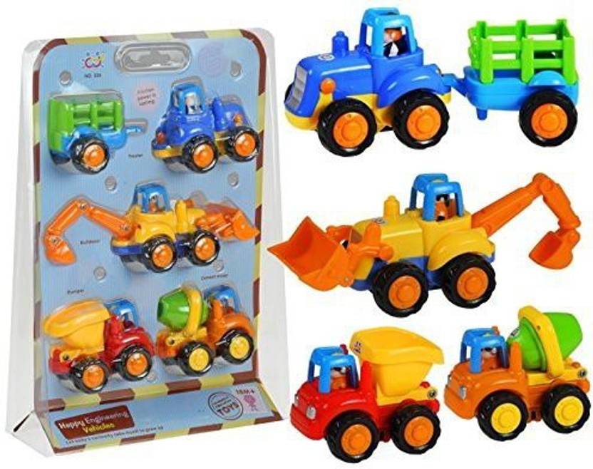 Wild Panda Unbreakable Friction Vehicle Construction Truck Set of 4 ...