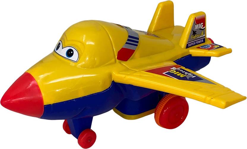 Miniature Mart Kids Cartoon Fighter Jet Plane Model Hand Push & Go Big ...