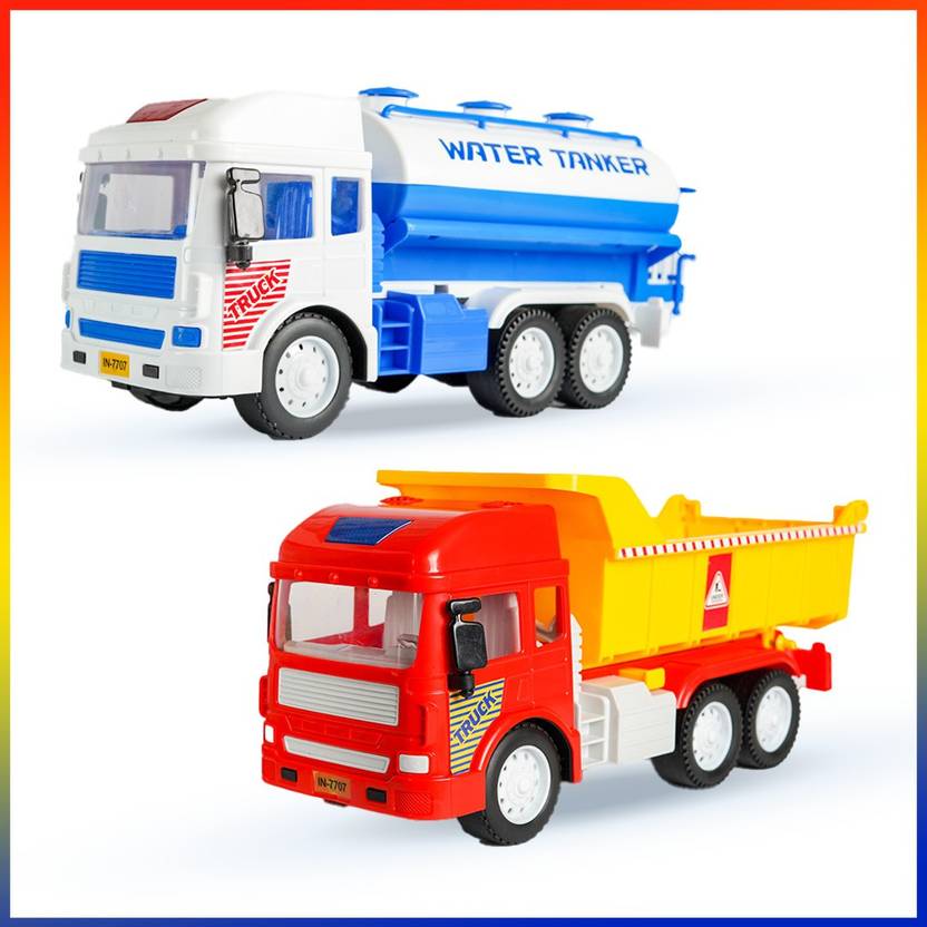 MY FIRST WHEELS Friction Powered 2 in 1 Realistic Water Tanker & Dumper ...