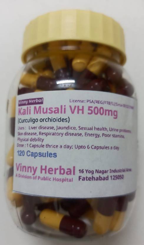 Vinny Herbal Kali Musali VH 500mg Capsules Price in India - Buy Vinny ...