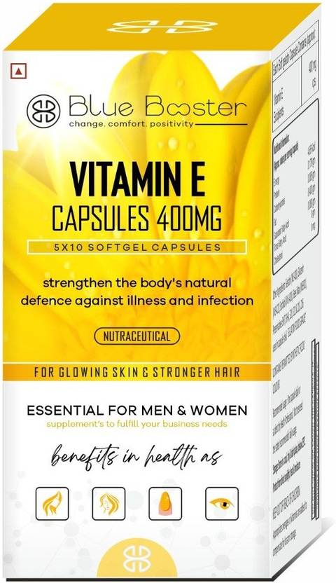 BLUE BOOST VITAMIN E CAPSULES 400MG Price in India - Buy BLUE BOOST ...