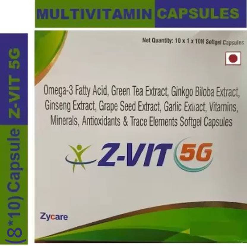 zycare ZVIT 5G MULTIVITAMINS AND MINERALS CAPSULE (8*10CAPS) Price in India - Buy zycare ZVIT 5G ...