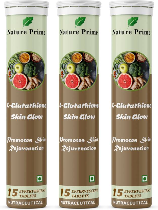 Nature Prime Glutathione Skin Glow, 45 Effervescent Tablets Advanced ...