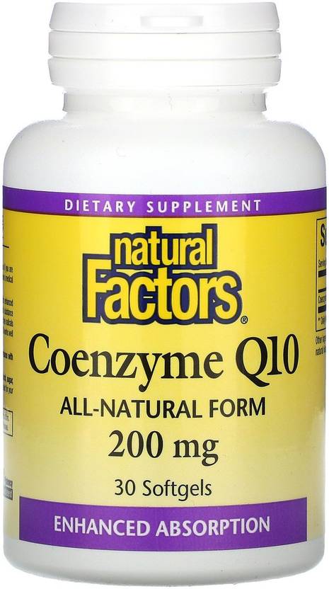 Natural Factors Coenzyme Q10, 200 mg, 30 Softgels Price in India - Buy ...