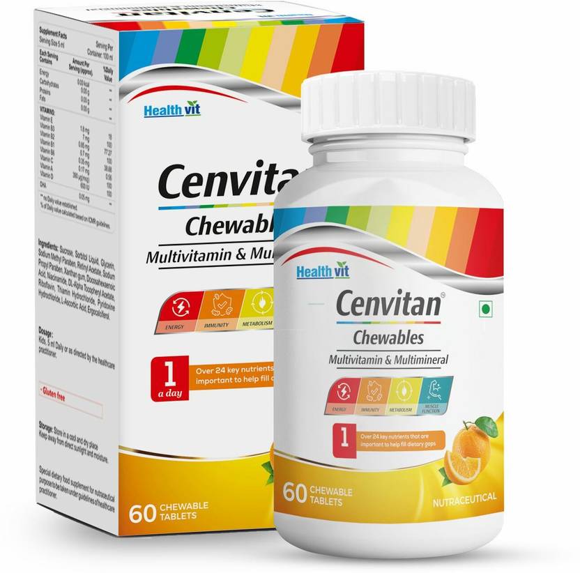 HealthVit Cenvitan Chewable Multivitamin & Multimineral for Energy ...