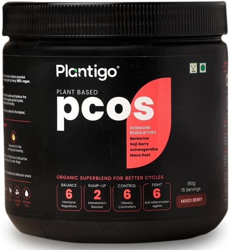 Plantigo Vegan Plant PCOS Powder (Ashwagandha) for Irregular Periods ...
