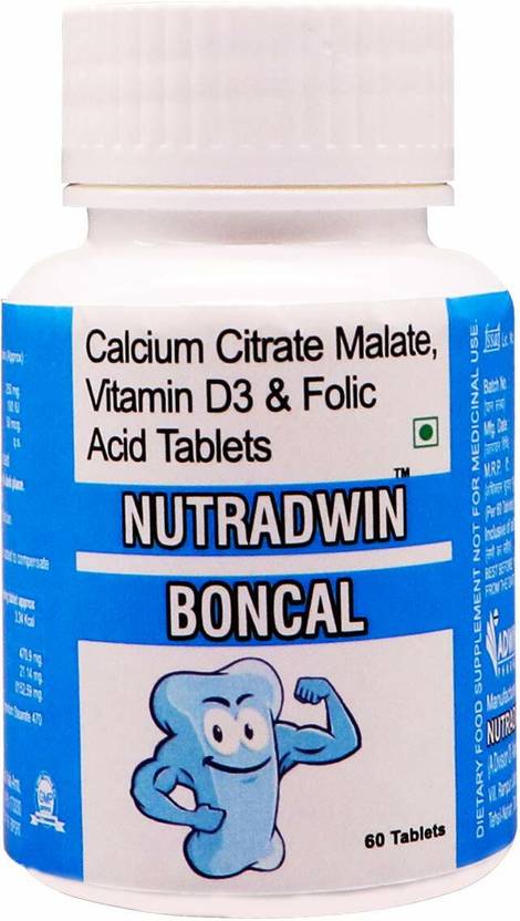 nutradwin Boncal with Calcium Citrate, Vitamin D3 and Zinc Ideal ...
