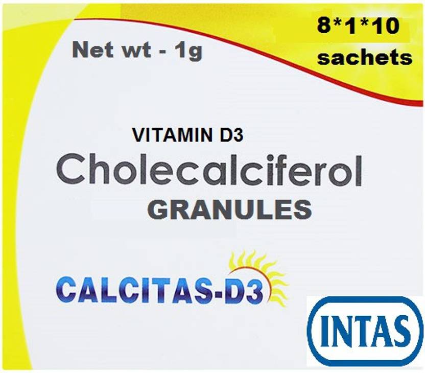 intas CALCITAS D3 GRANUELS 1 GM SACHET PACK OF EIGHTY CALCIUM SACHET ...