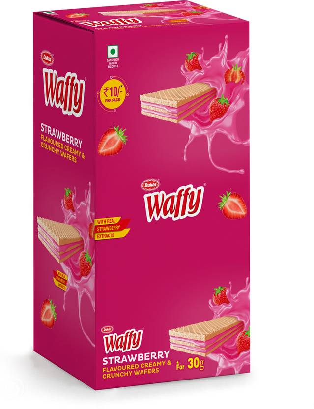 Dukes Waffy - Strawberry flavoured creamy & crunchy Wafers Dispenser ...