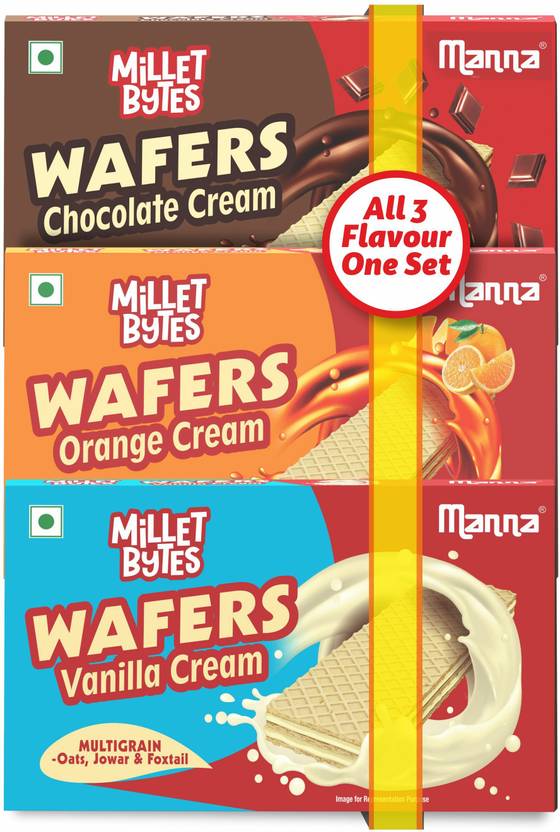 Manna Millet Bytes Multigrain Millets Wafers | Combo Pack 3 Flavours ...