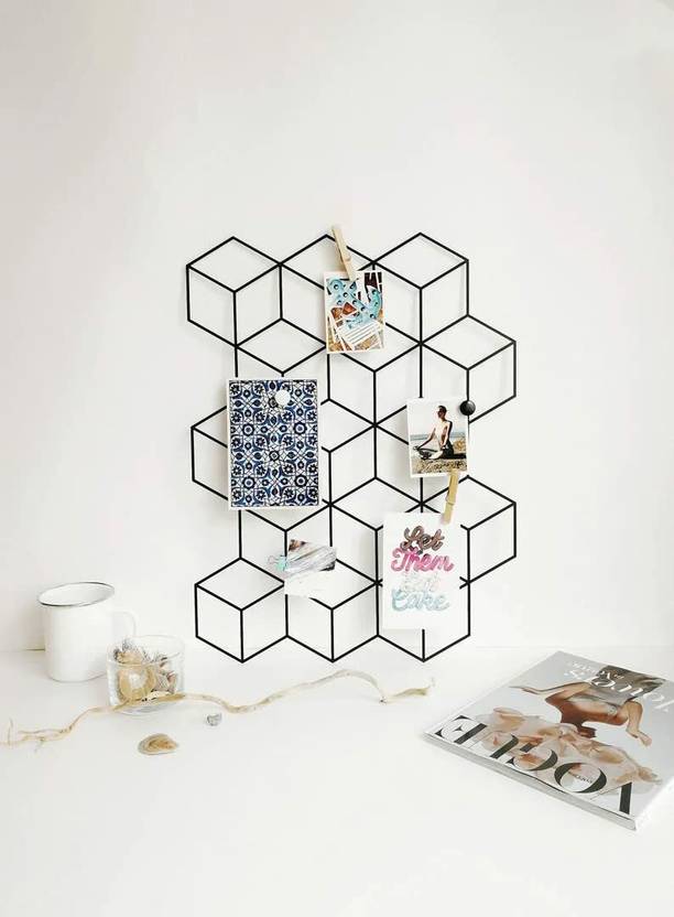 Herrlich Homes 3D Cube Metal Panel Board|Iron Grid Hanging Panel Wall ...