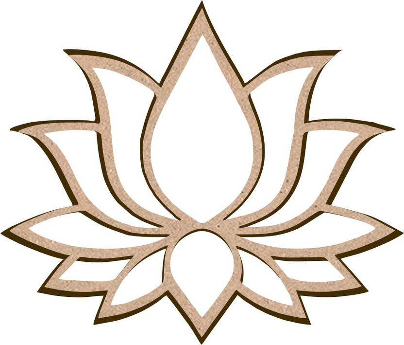 Pihu Creation Pack of 12 MDF Pine Wood Lotus Cutouts for Art and Craft ...