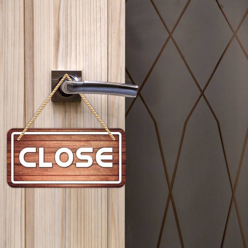 CVANU Double Sided Wooden Open Close Sign Board for Business Purpose ...